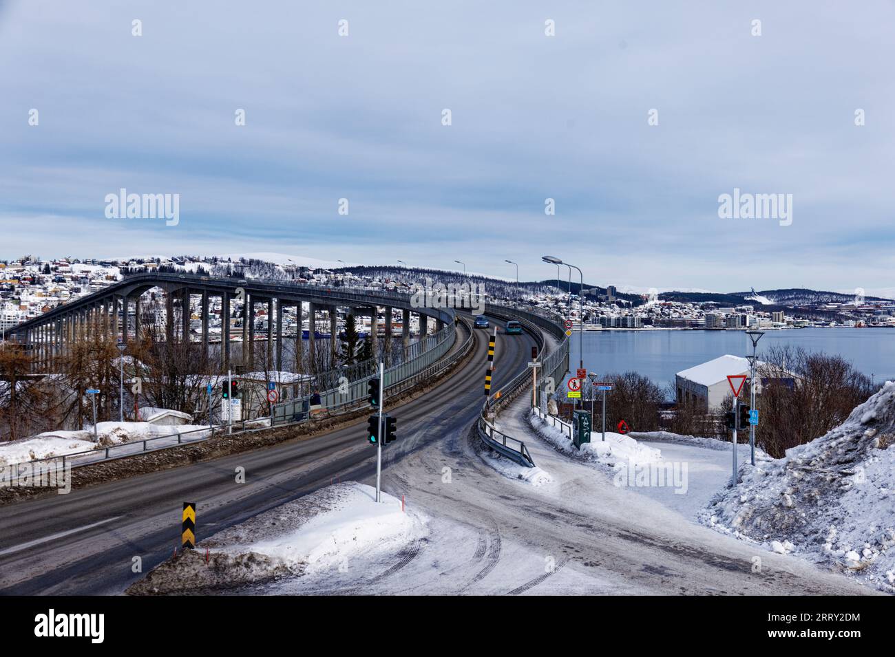 Tromso Bridge in winter leading to the Artic Cathedral Stock Photo - Alamy