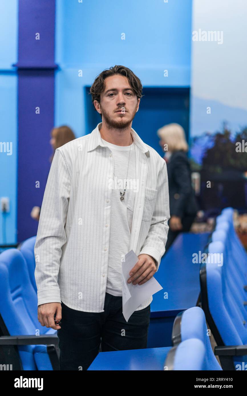 University student posing at the classroom Stock Photo - Alamy