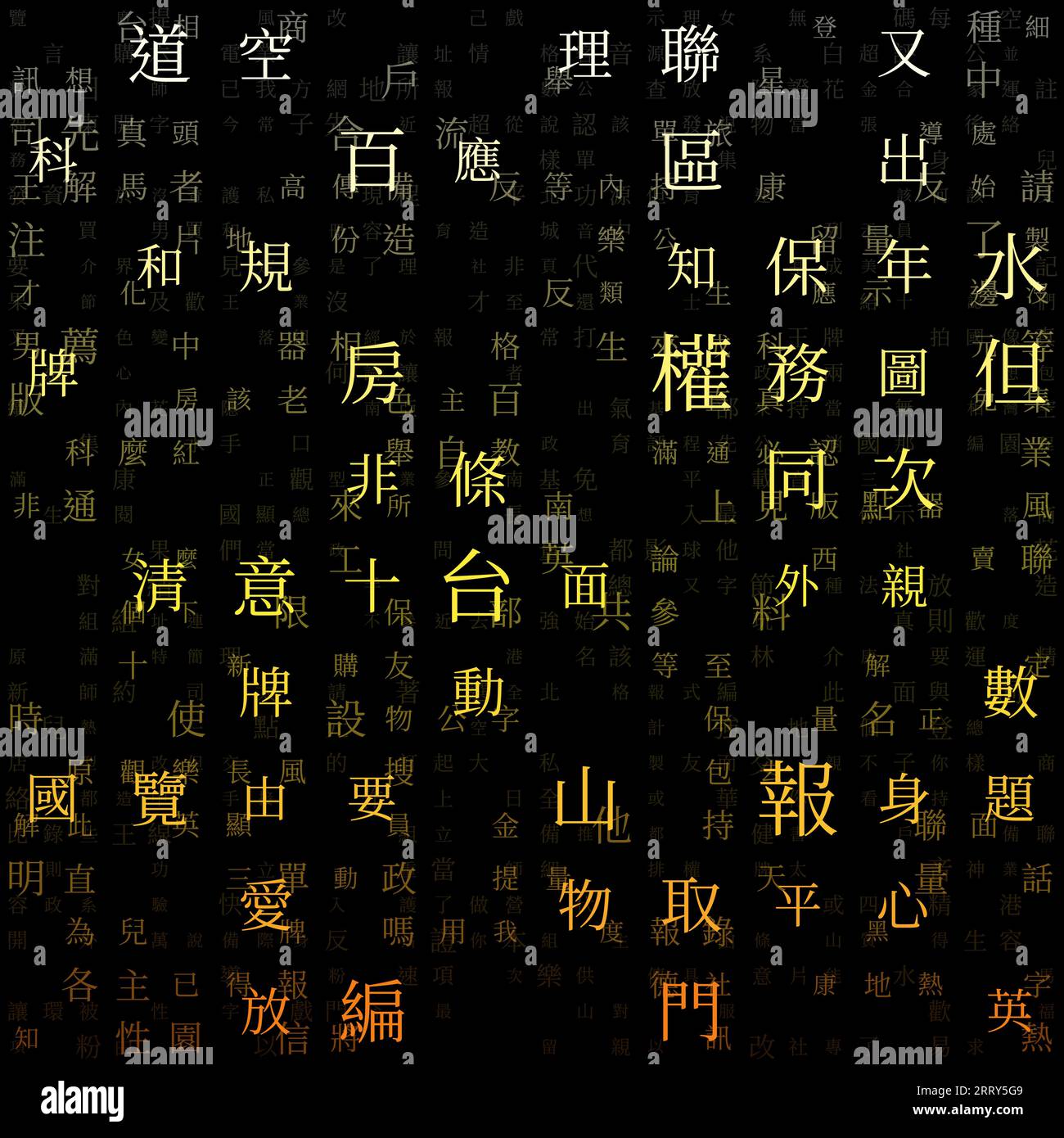 Abstract background featuring random characters of the Chinese ...
