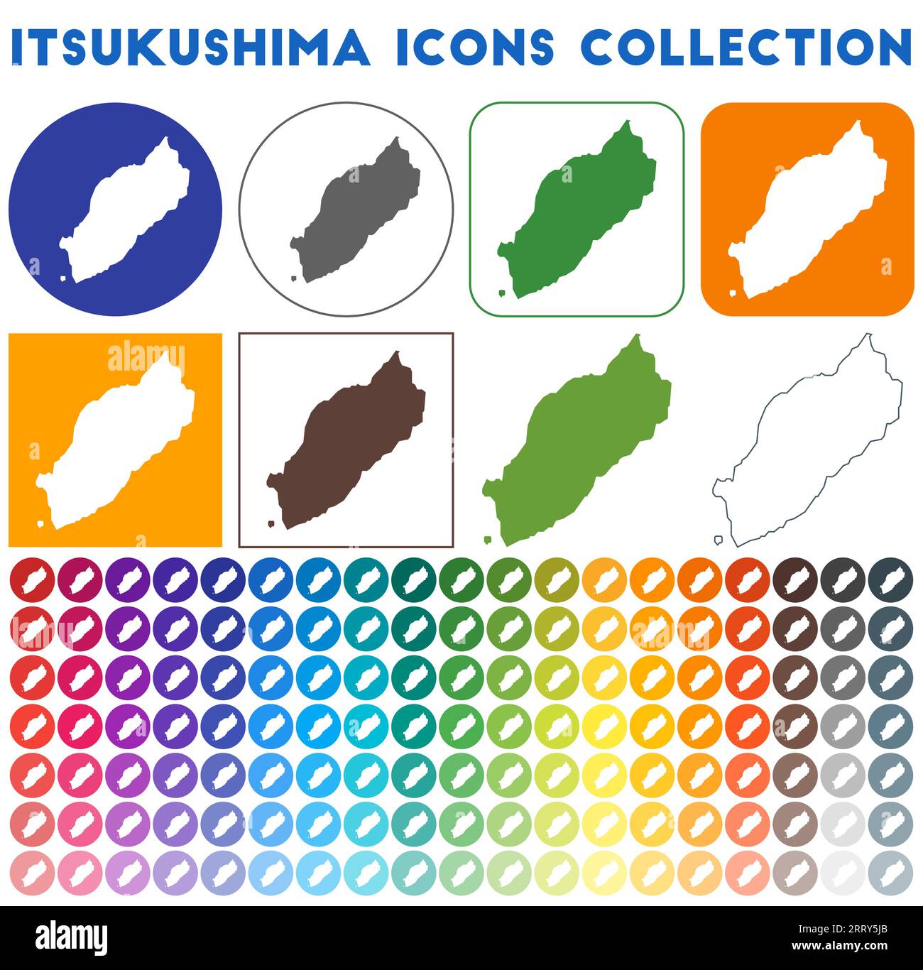 Itsukushima Icons Collection Bright Colourful Trendy Map Icons Modern