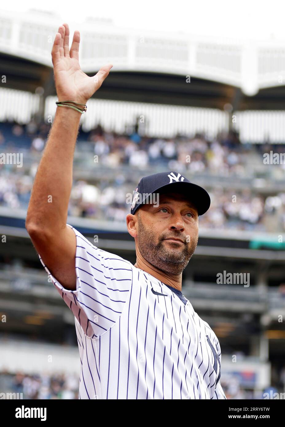 Former New York Yankees' Derek Jeter is seen during Yankees Old-Timers' Day ceremony before a ...