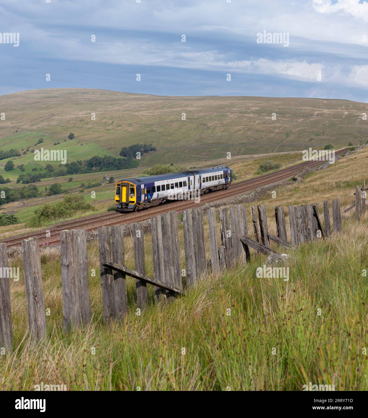 Northern Rail class 158 diesel multiple unit train in Dentdale, Cumbria ...