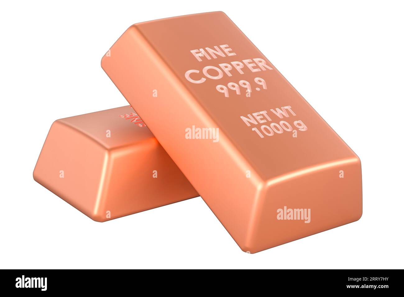 Copper Bars, 3D rendering isolated on white background Stock Photo - Alamy