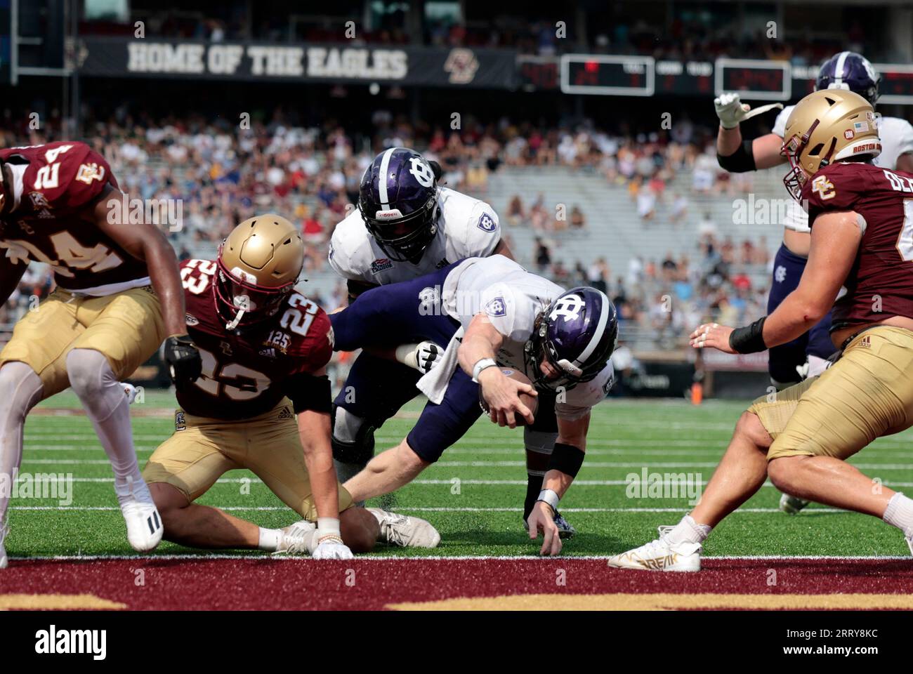 CHESTNUT HILL, MA - SEPTEMBER 09: Holy Cross Crusaders quarterback ...