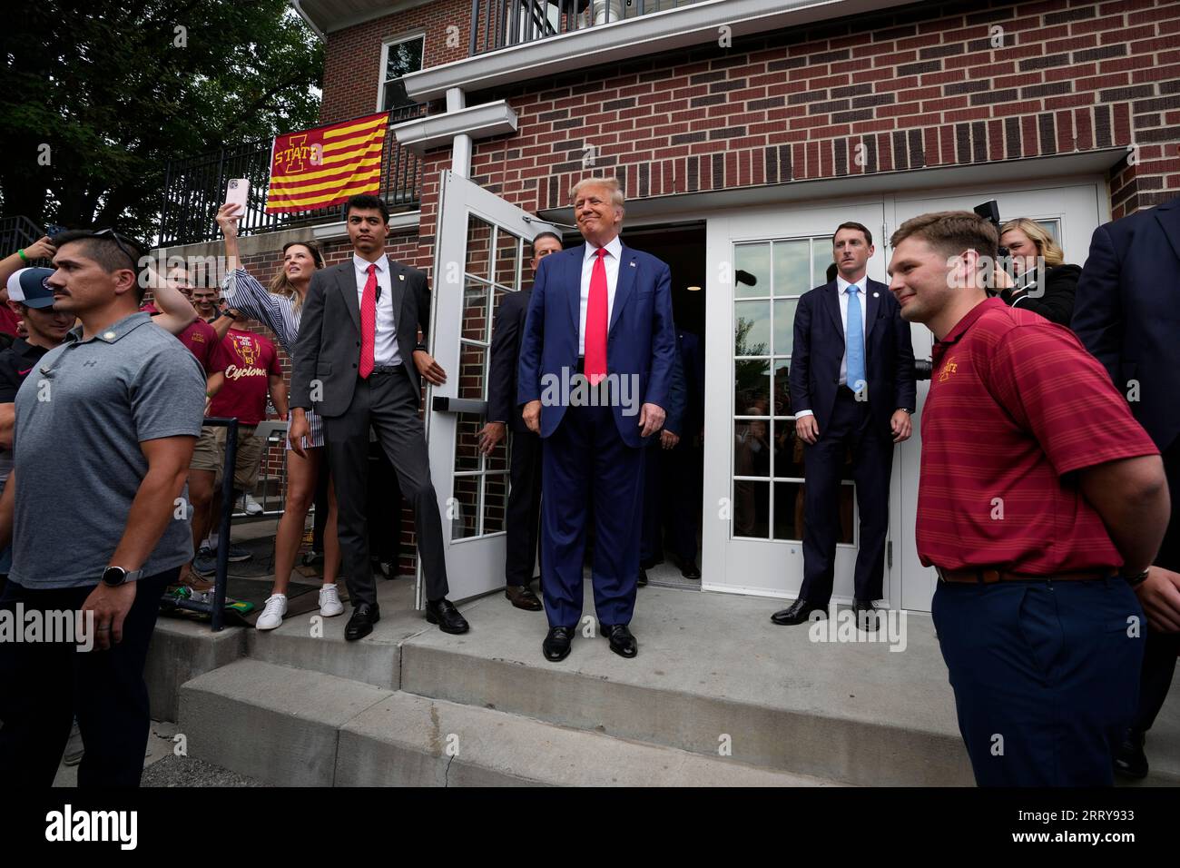 Former President Donald Trump visits the Alpha Gamma Rho, agricultural ...