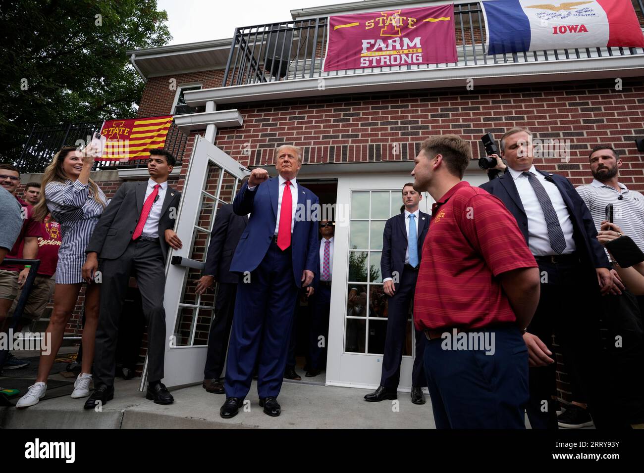 Former President Donald Trump visits the Alpha Gamma Rho, agricultural ...