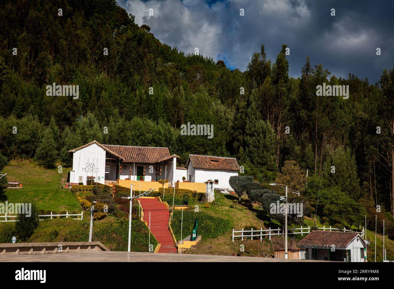 View of the Pantano de Vargas Historical House Museum located in Paipa ...