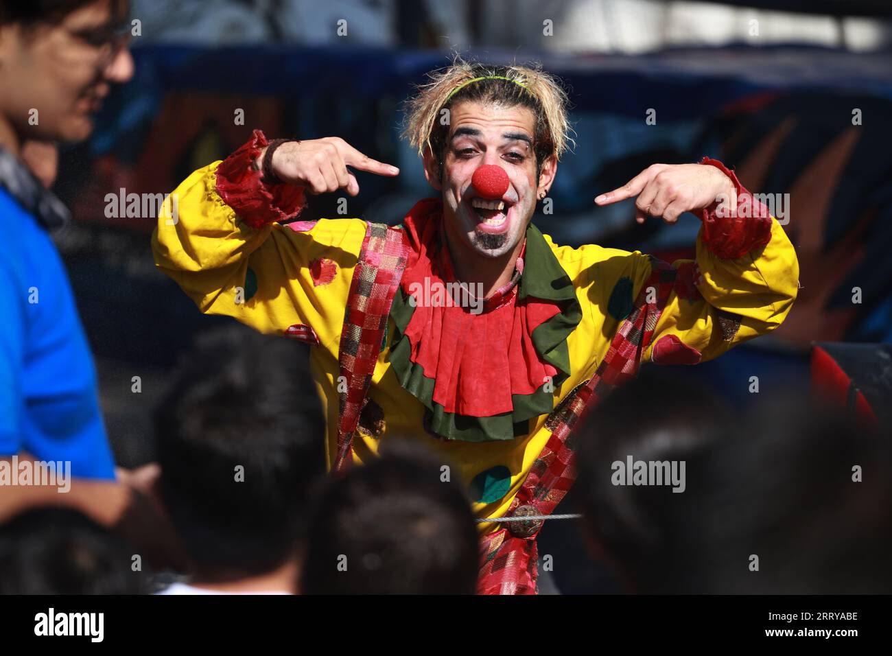 Tehran, Iran. 8th Sep, 2023. A clown poses as he takes part in the ...