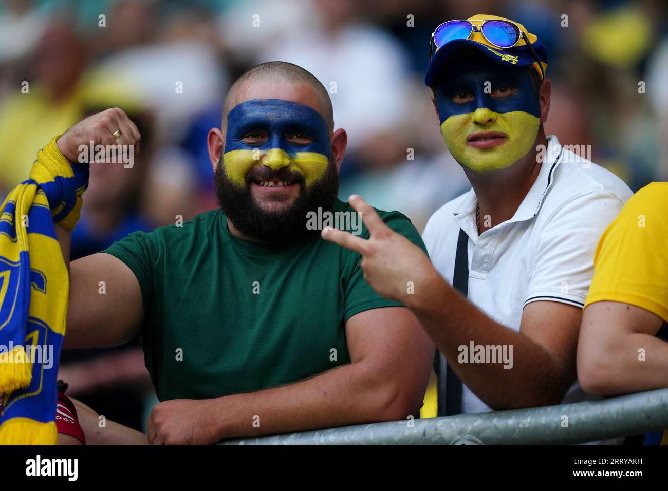Ukraine fans in the stands before the UEFA Euro 2024 Qualifying Group C ...