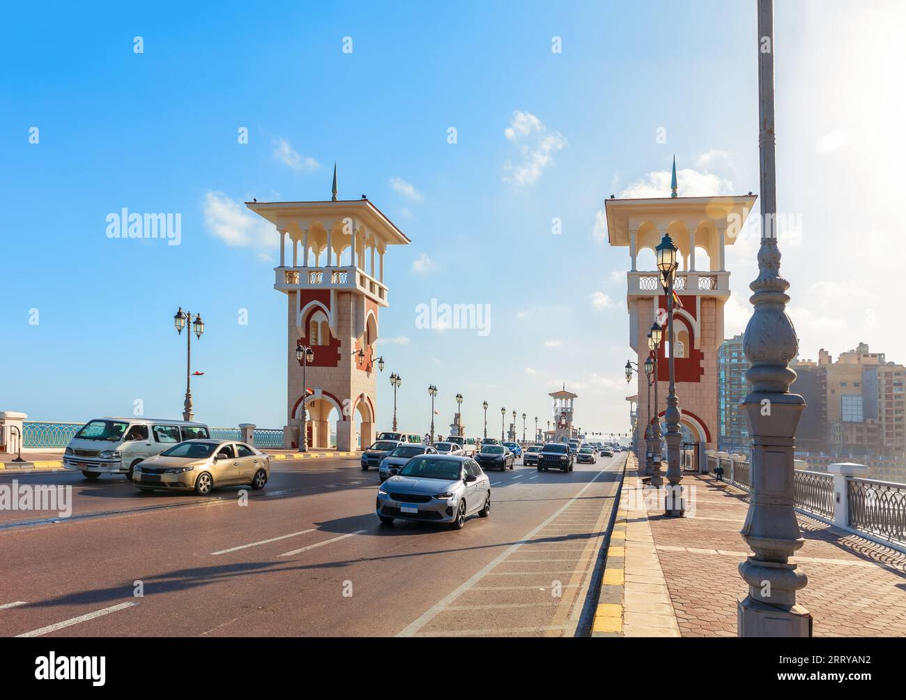 Stanley Bridge of Alexandria, view on the architectural landmark, Egypt ...
