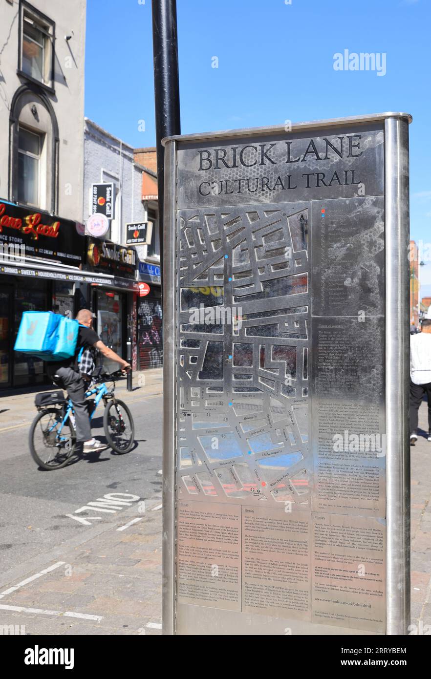 Information sign for Brick Lane Cultural Trail in London's vibrant East ...