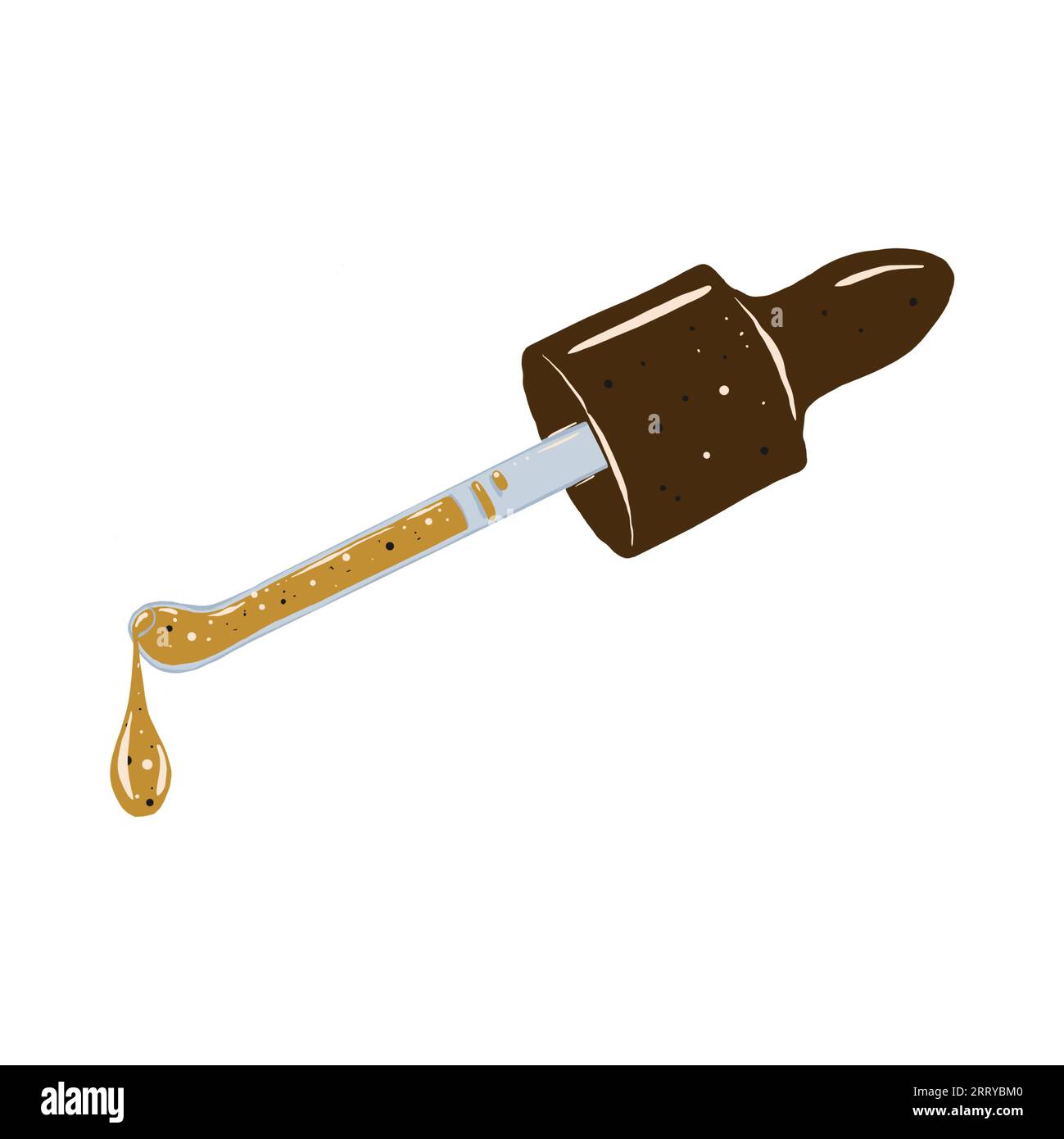 Glass pipette with drops of aromatic oil. Hand drawn illustration Stock ...