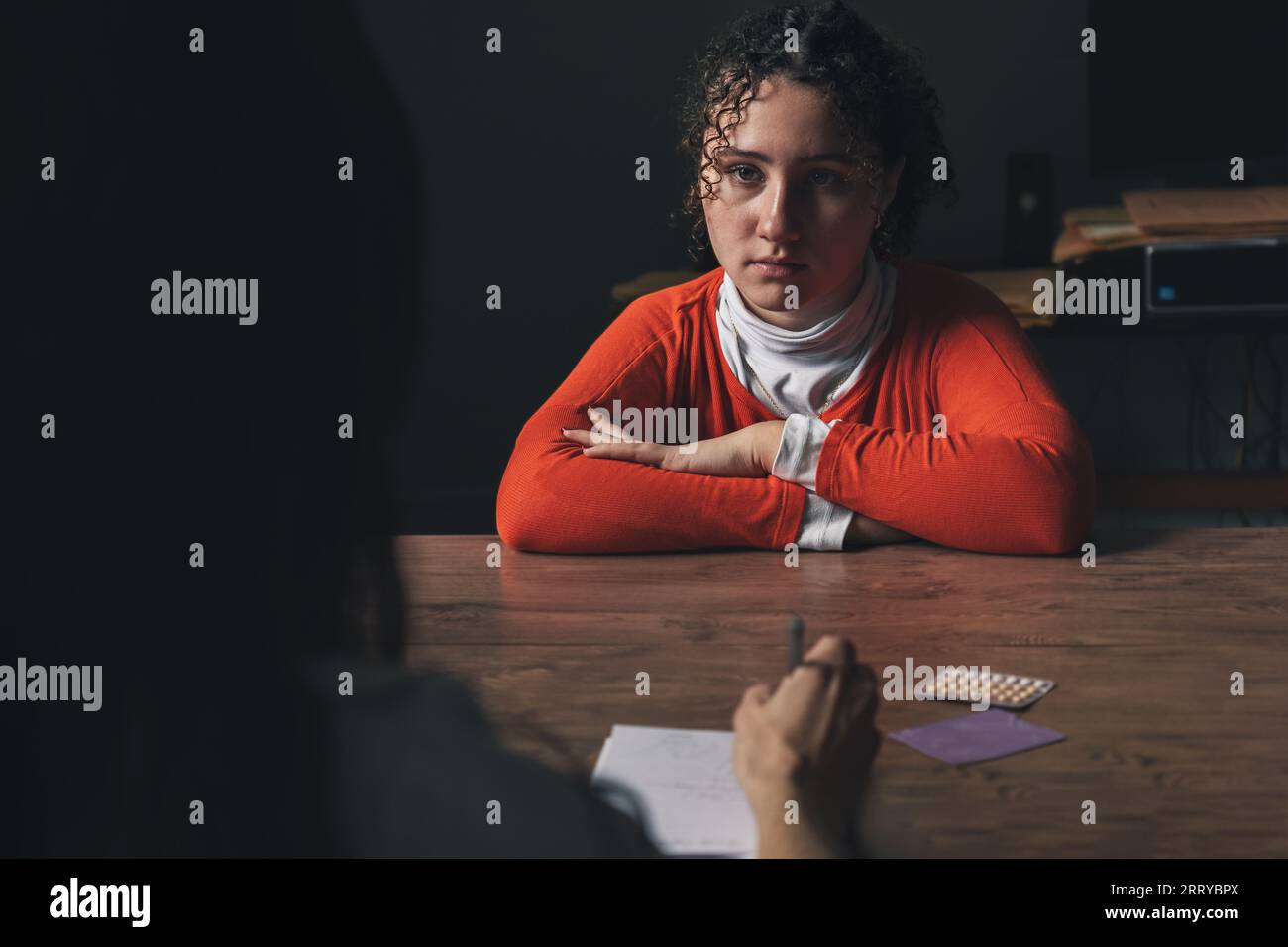 Young teenage girl receiving the oral contraceptive pill from her ...