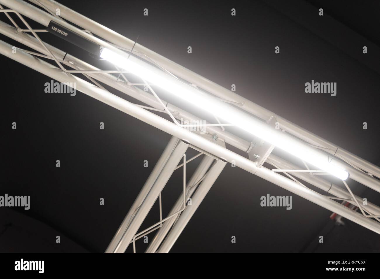 Interior lighting truss industrial design Stock Photo - Alamy