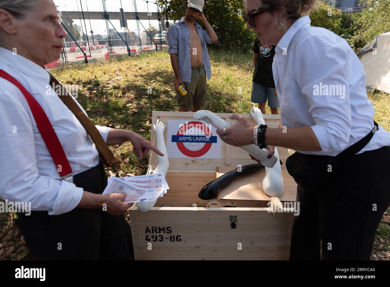 London, UK. 9 September, 2023. Anti-war activists protest and attempt ...