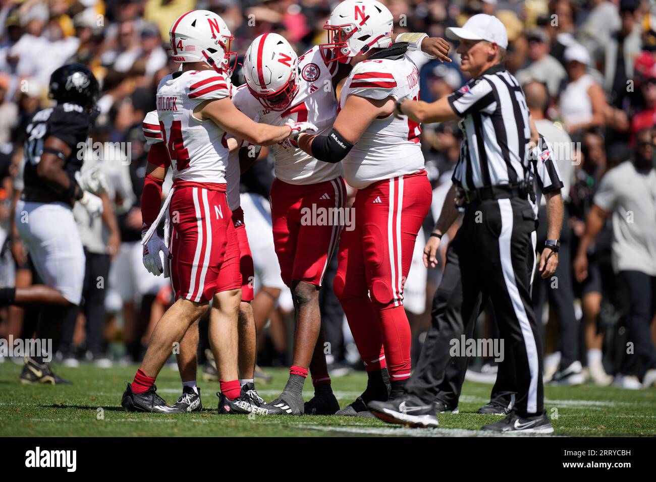 Nebraska wide receiver Alex Bullock, left, and offensive lineman Turner ...