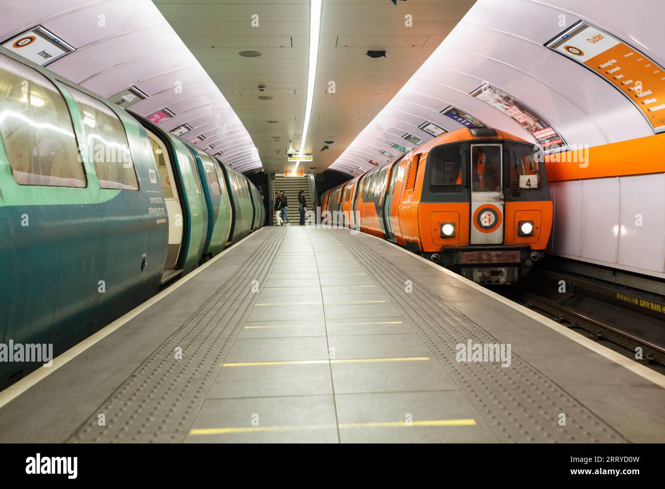 SPT subway train arriving at Glasgow Kinning Park Subway station on the ...