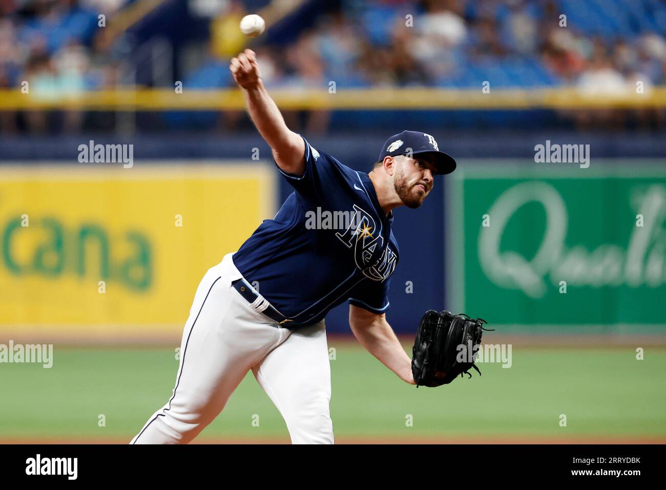 Tampa Bay Rays starting pitcher Aaron Civale throws to a Seattle ...