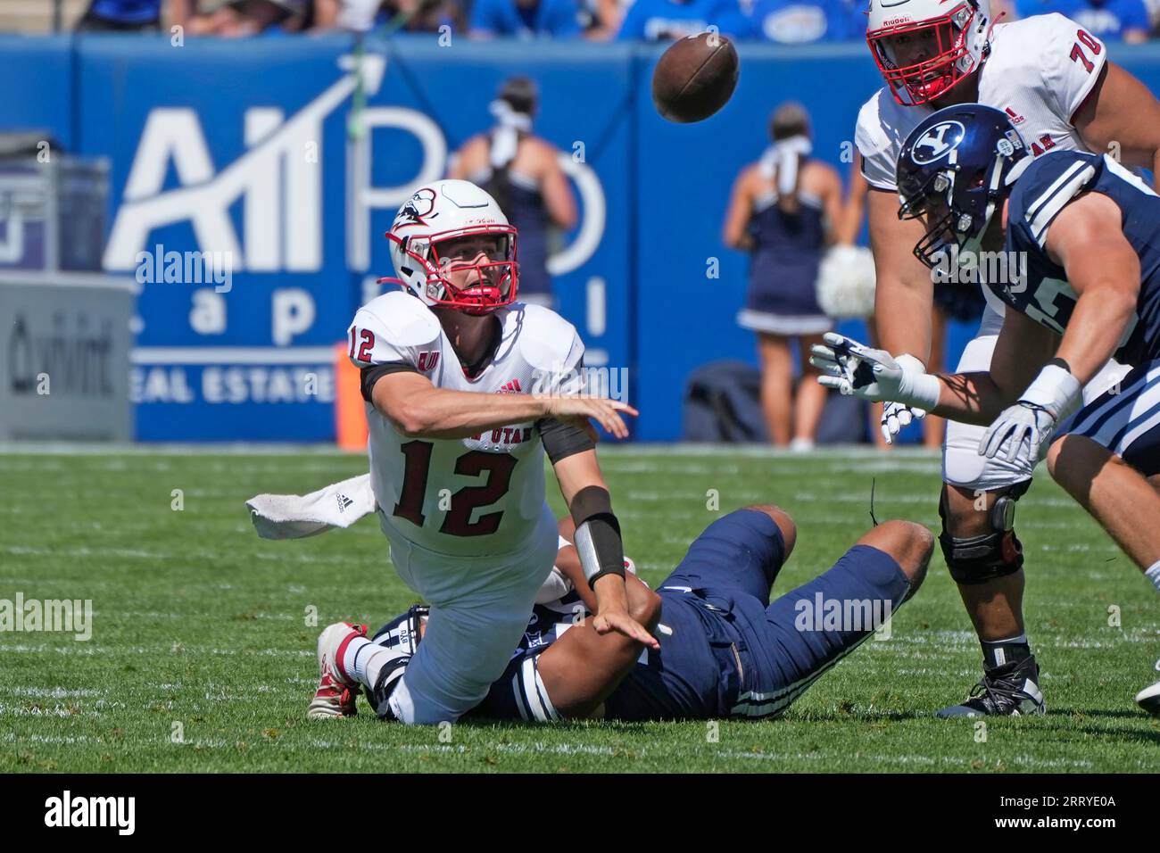 Southern Utah quarterback Justin Miller (12) makes a incomplete pass ...