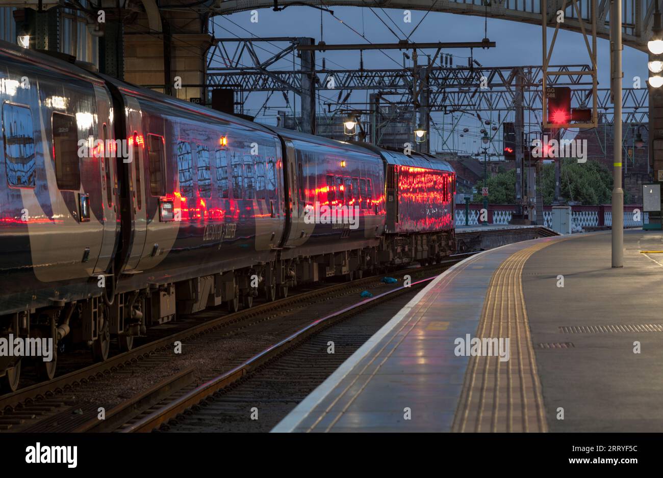 The lowland Caledonian sleeper train waiting to depart from Glasgow ...