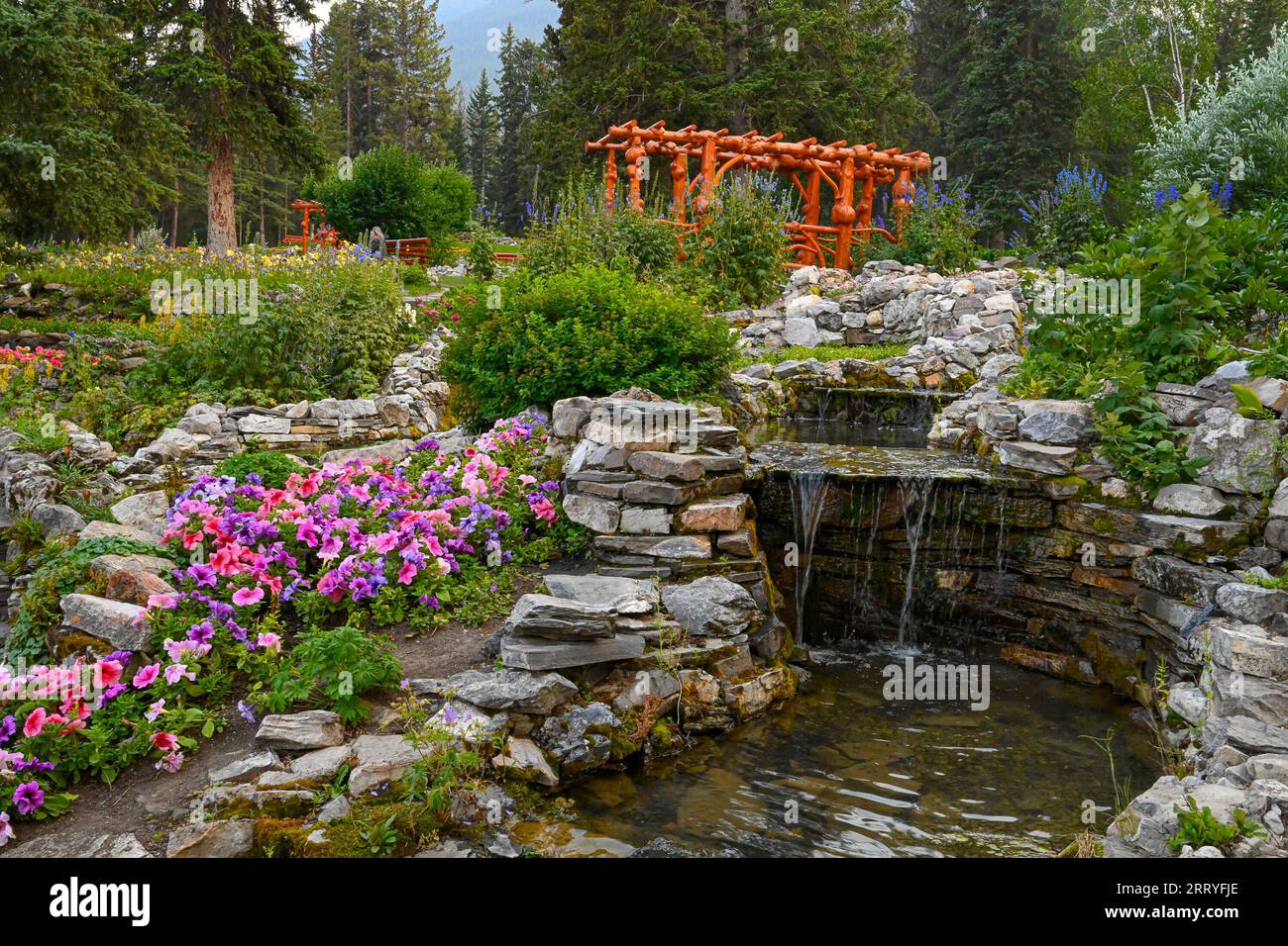 Cascades Of Time Gardens, Banff National Park, Banff, Alberta Stock ...