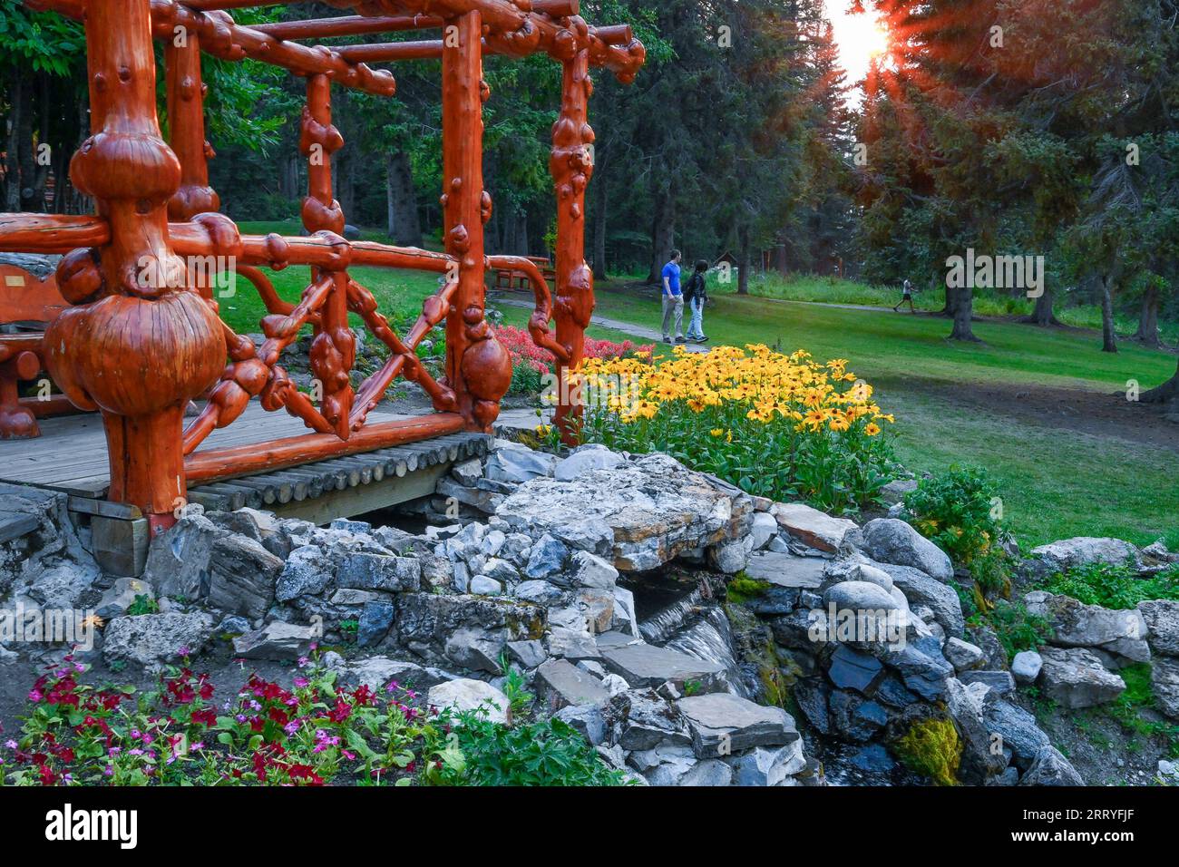 Cascades Of Time Gardens, Banff National Park, Banff, Alberta Stock ...