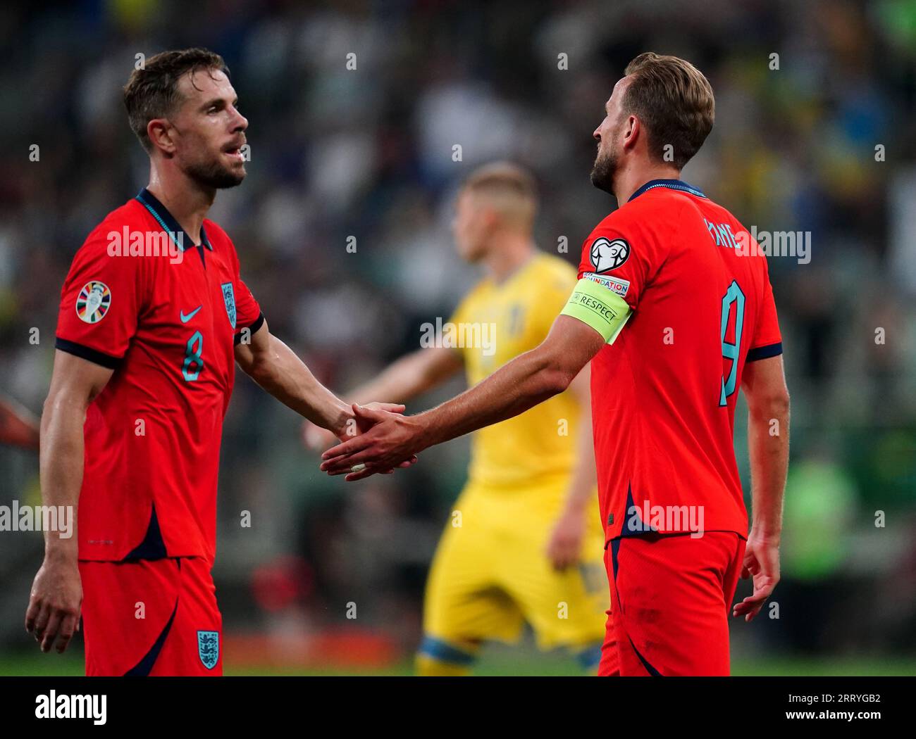 England's Jordan Henderson (left) and Harry Kane after the UEFA Euro ...