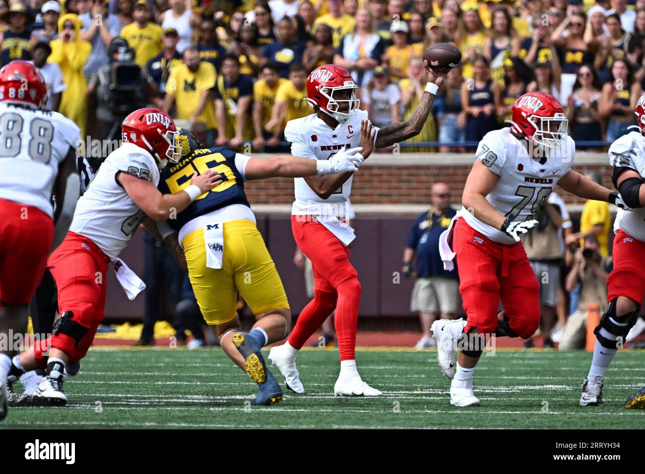 ANN ARBOR, MI - SEPTEMBER 09: UNLV Rebels quarterback Doug Brumfield (2 ...