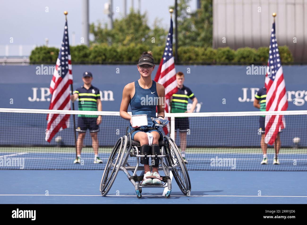 Maylee Phelps poses for a portrait during the ceremony after a junior ...