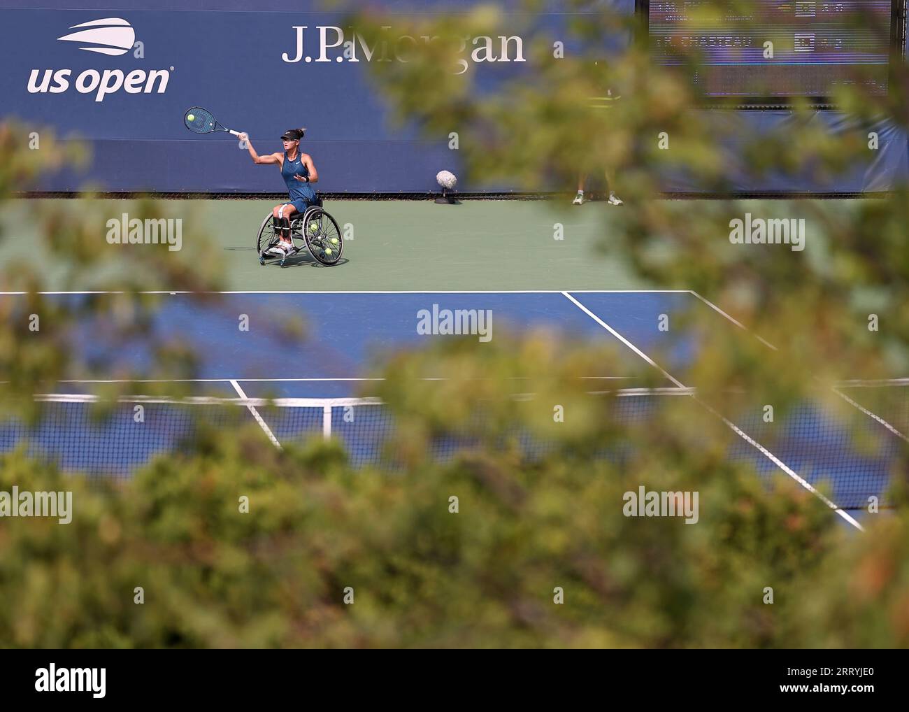 Maylee Phelps in action during a junior wheelchair girls' singles ...