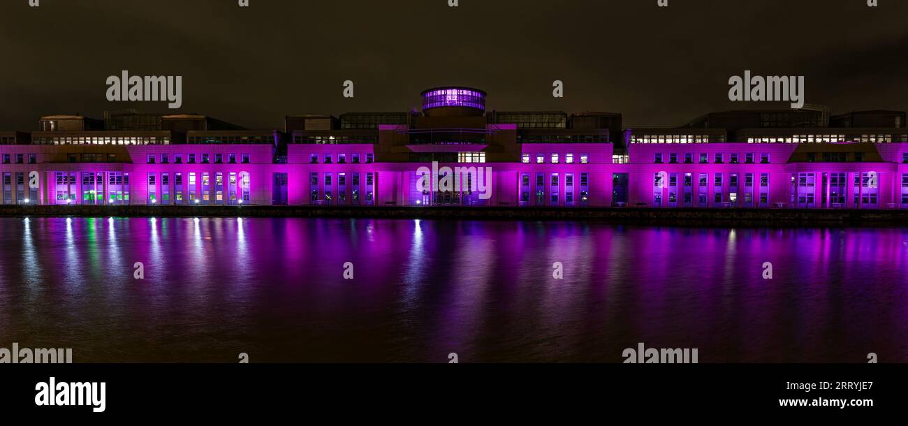 Leith, Edinburgh, Scotland, UK, 09 September 2023, Victoria Quay Lights ...