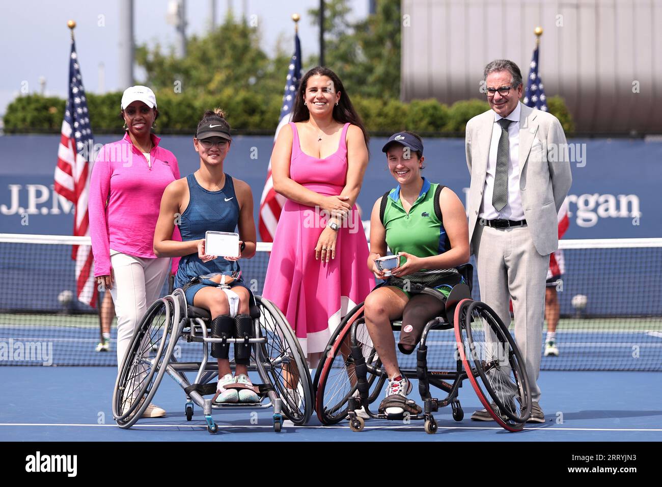 Maylee Phelps and Ksenia Chasteau pose for a portrait with Principal of ...