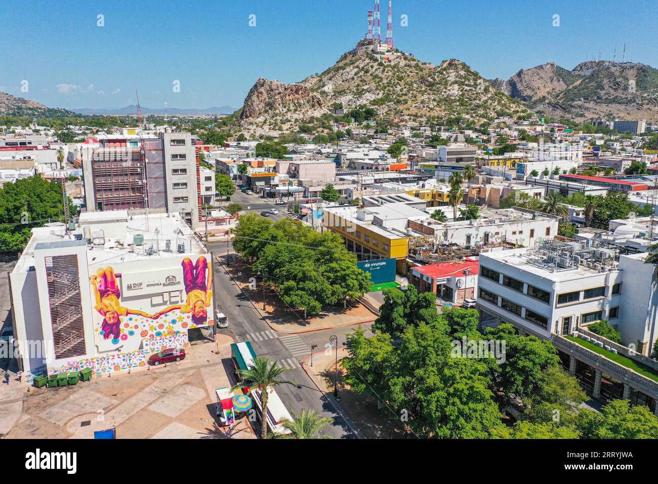 HERMOSILLO, MEXICO - SEPTEMBER 9: Aerial view of the city Hermosillo in ...
