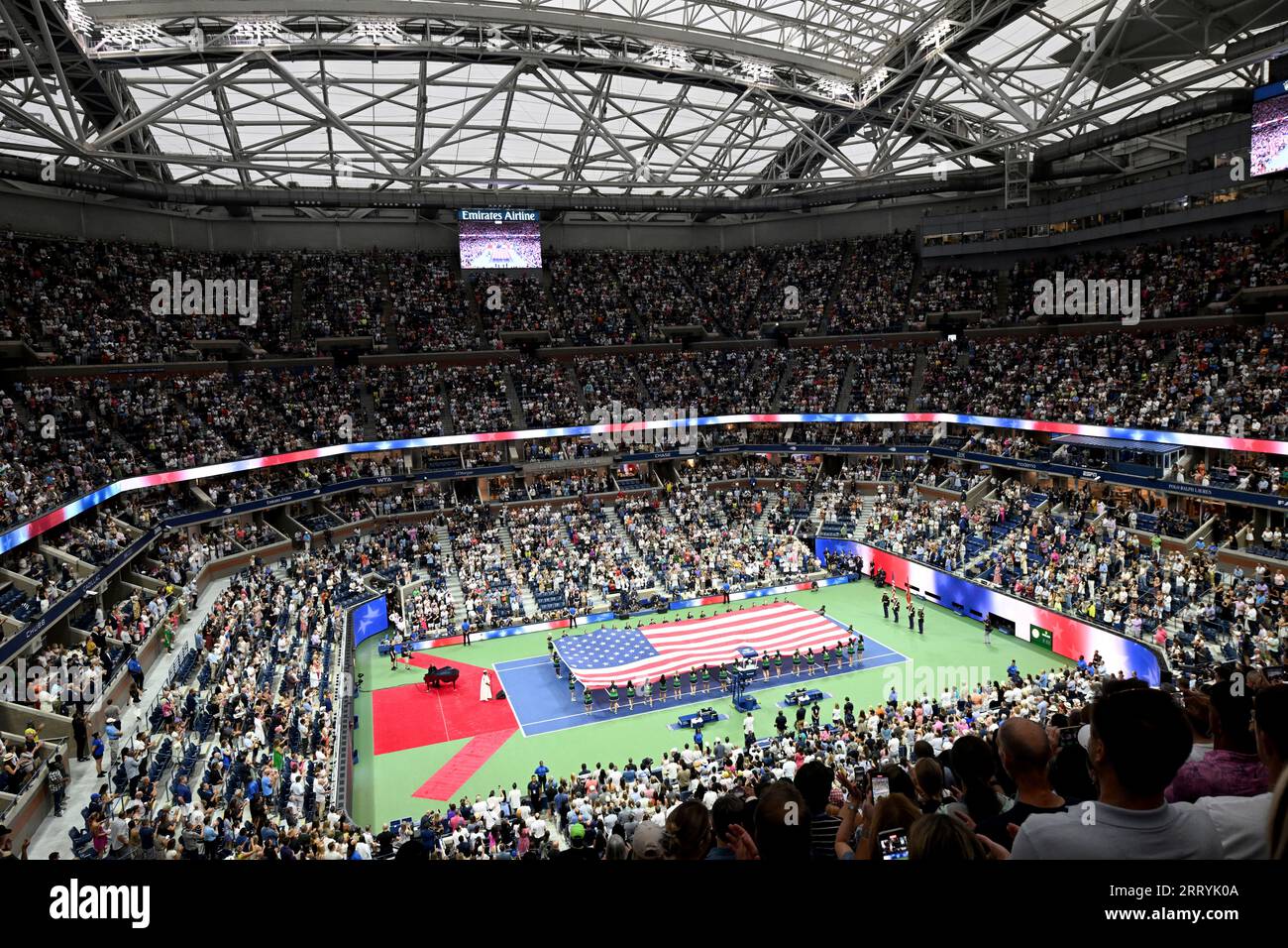 A general view of Arthur Ashe Stadium while Cecile McLorin Salvant ...
