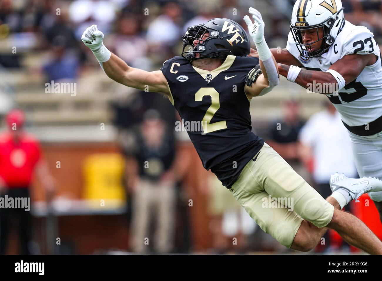 WINSTON-SALEM, NC - SEPTEMBER 09: Jaylen Mahoney #23 of the Vanderbilt ...