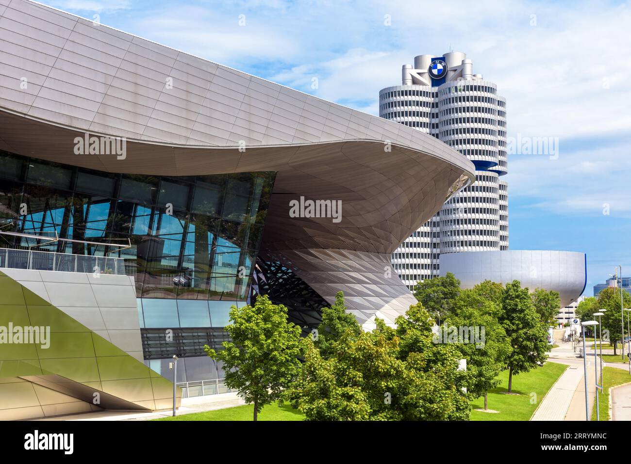 BMW Welt building, museum and world headquarters BMW tower in Munich ...