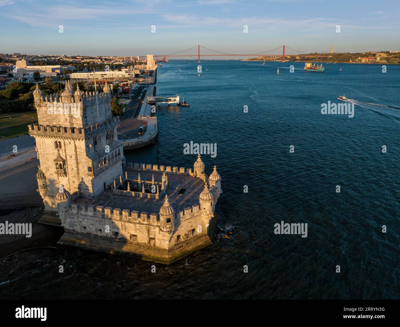 Aerial view belem tower on hi-res stock photography and images - Alamy