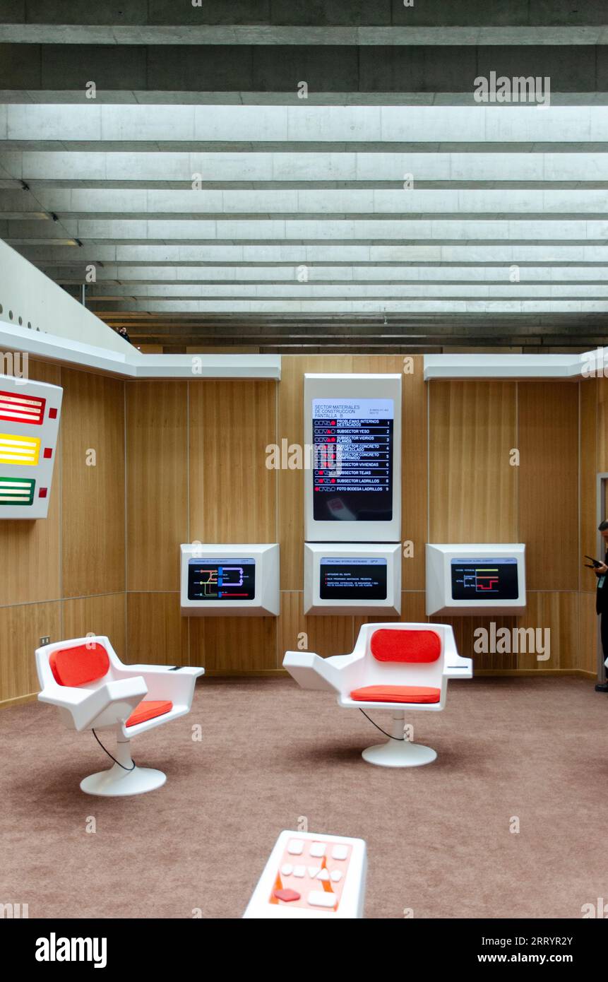 Part of the recreation of the Cybersyn Project at La Moneda culture ...