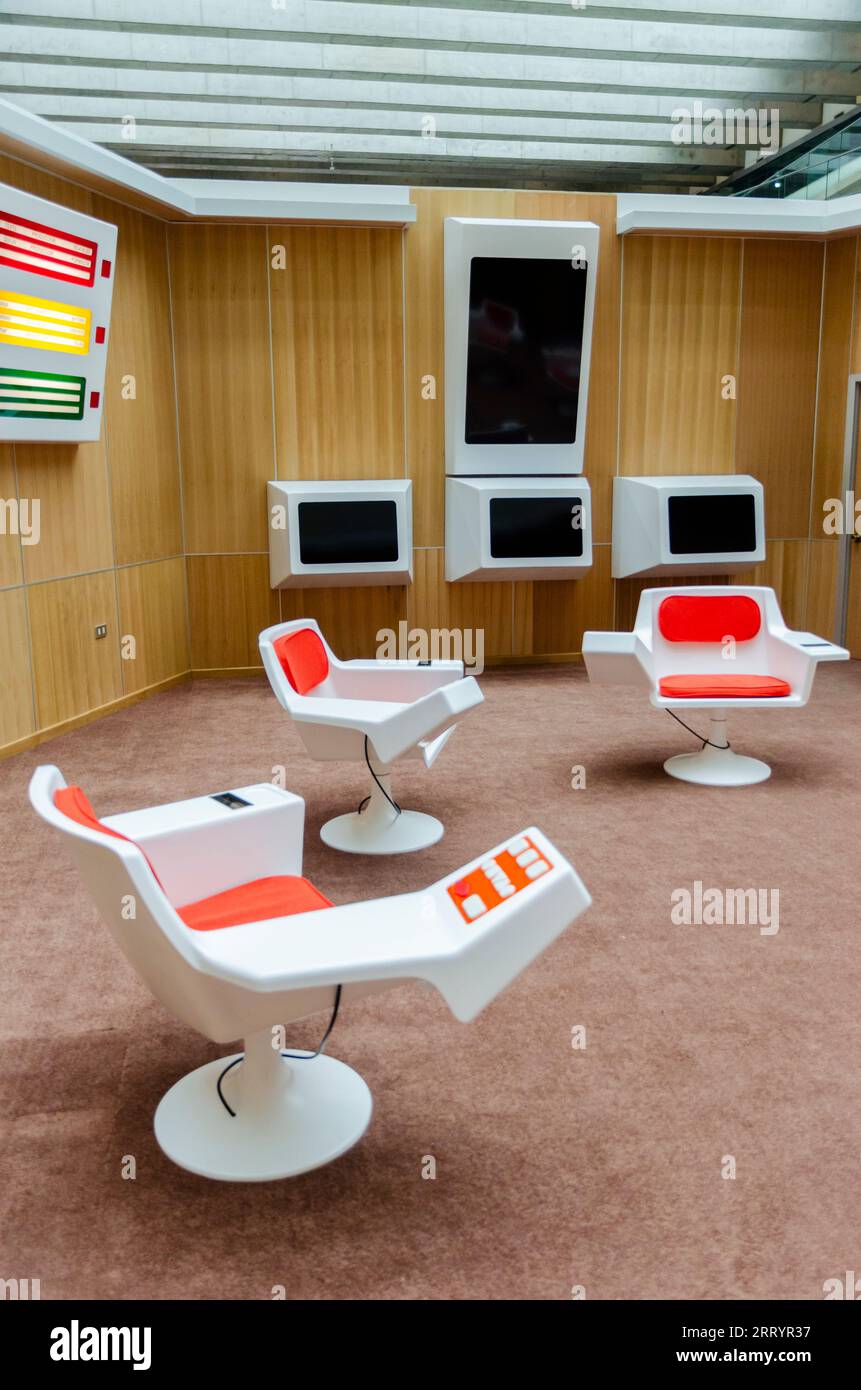 Part of the recreation of the Cybersyn Project at La Moneda culture ...