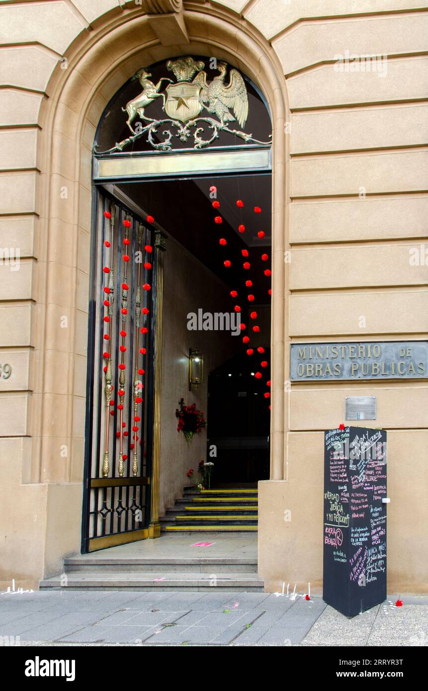 Main door of the Public works and infrastructure Ministry in Morande ...