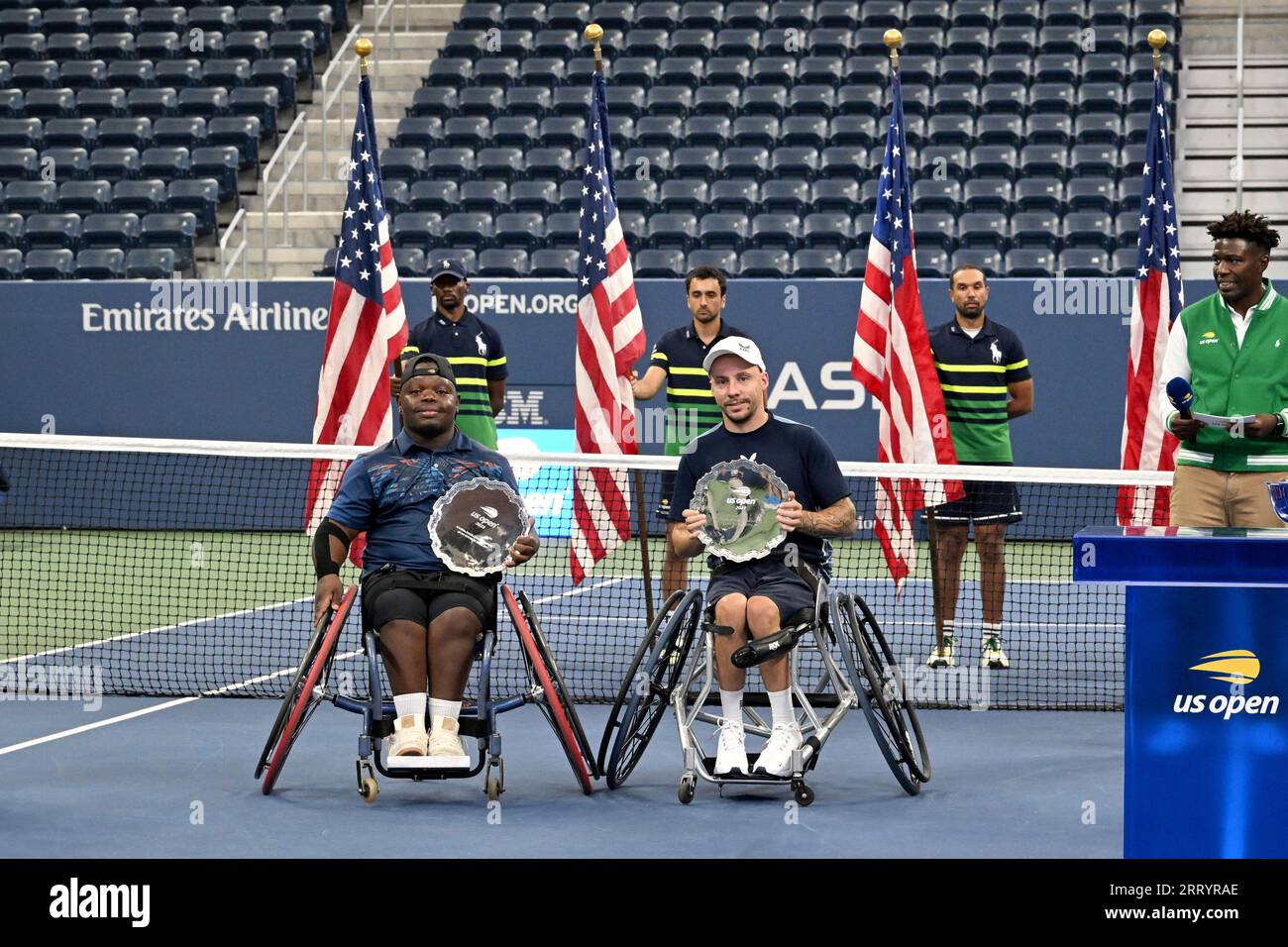 Donald Ramphadi and Andy Lapthorne pose with their trophies during the ...