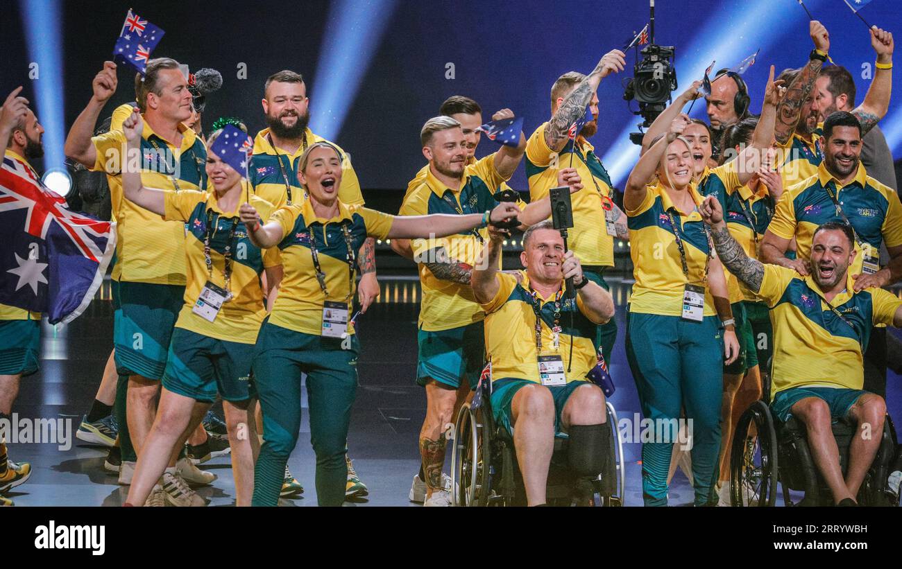 Düsseldorf, Germany. 09th Sep, 2023. The New Zealand team arrive into ...