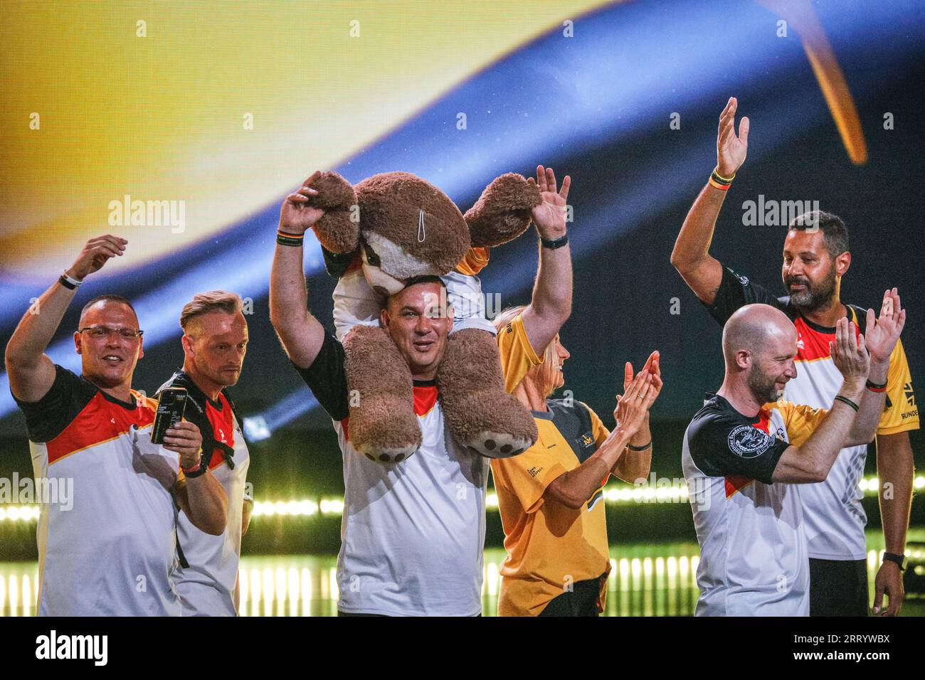 Düsseldorf, Germany. 09th Sep, 2023. The German Team arrive into the ...
