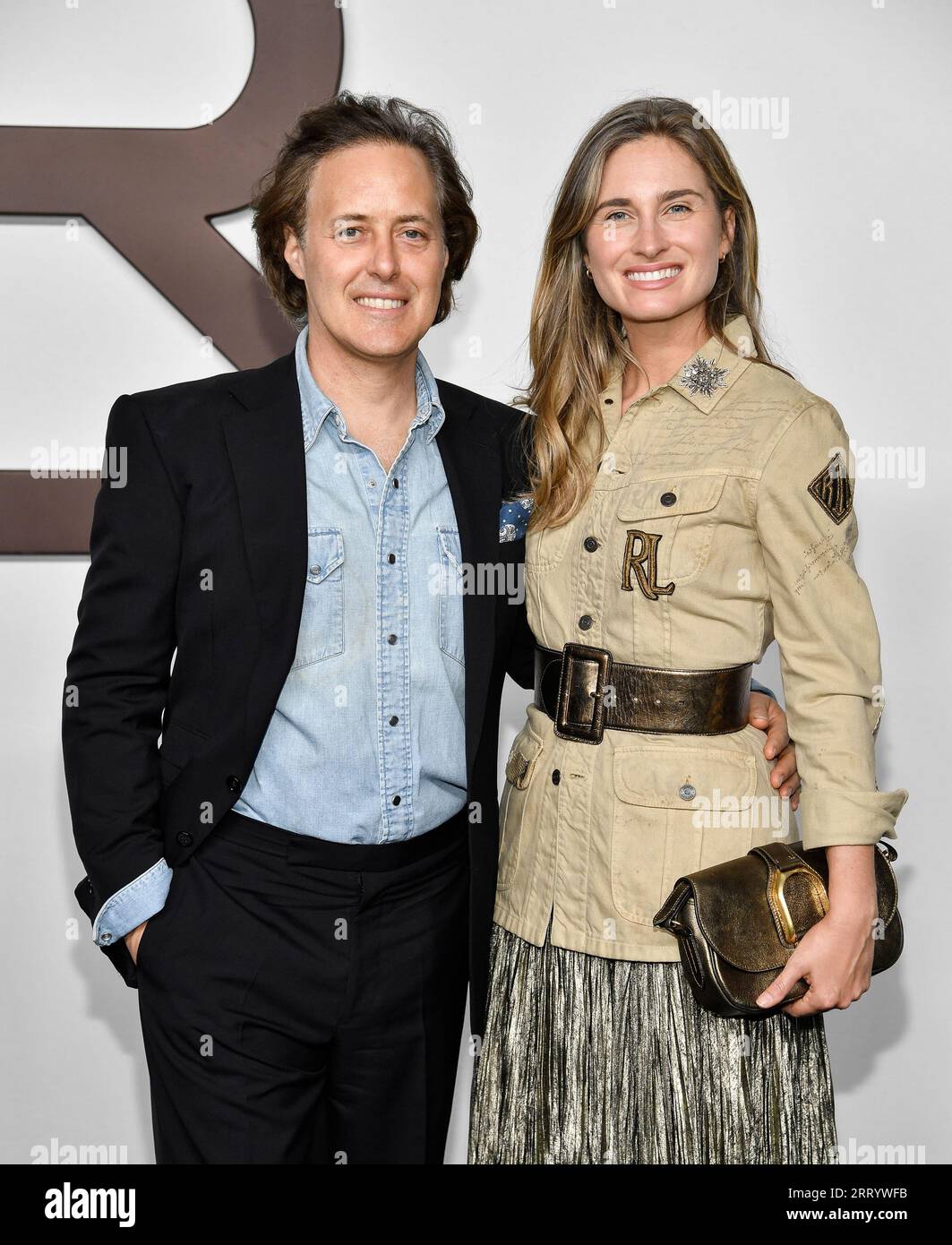 David Lauren, left, and Lauren Bush Lauren attend the Ralph Lauren Spring/Summer 2024 fashion ...