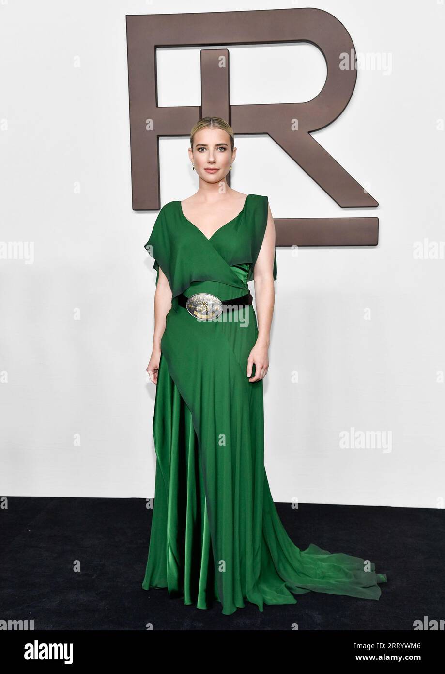 Emma Roberts attends the Ralph Lauren Spring/Summer 2024 fashion show ...