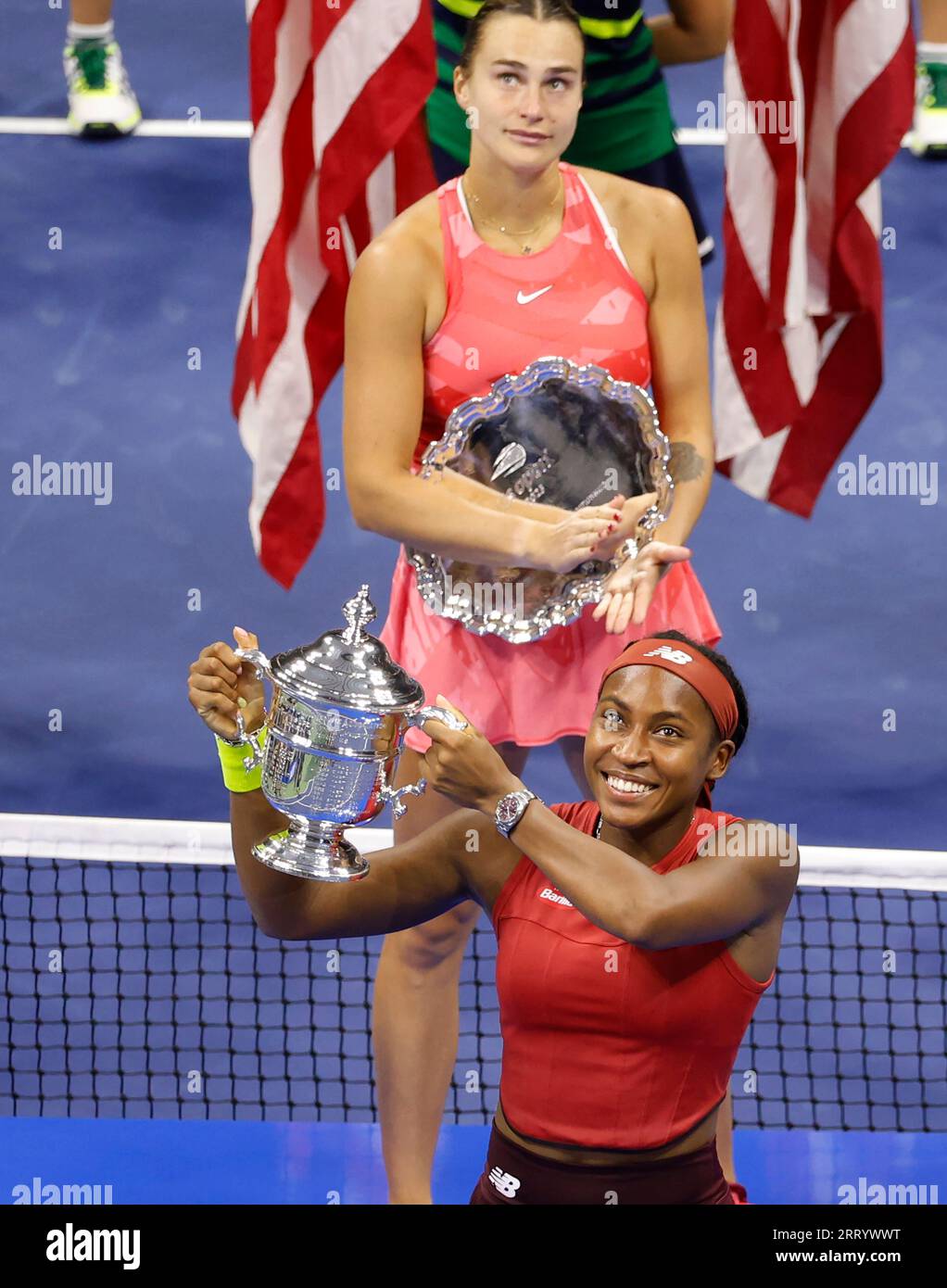 Flushing Meadow, United States. 09th Sep, 2023. Coco Gauff (bottom) and ...