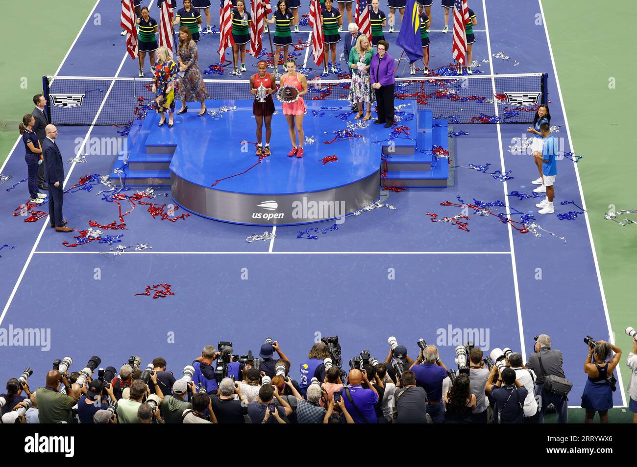Flushing Meadow, United States. 09th Sep, 2023. Coco Gauff (L) and ...