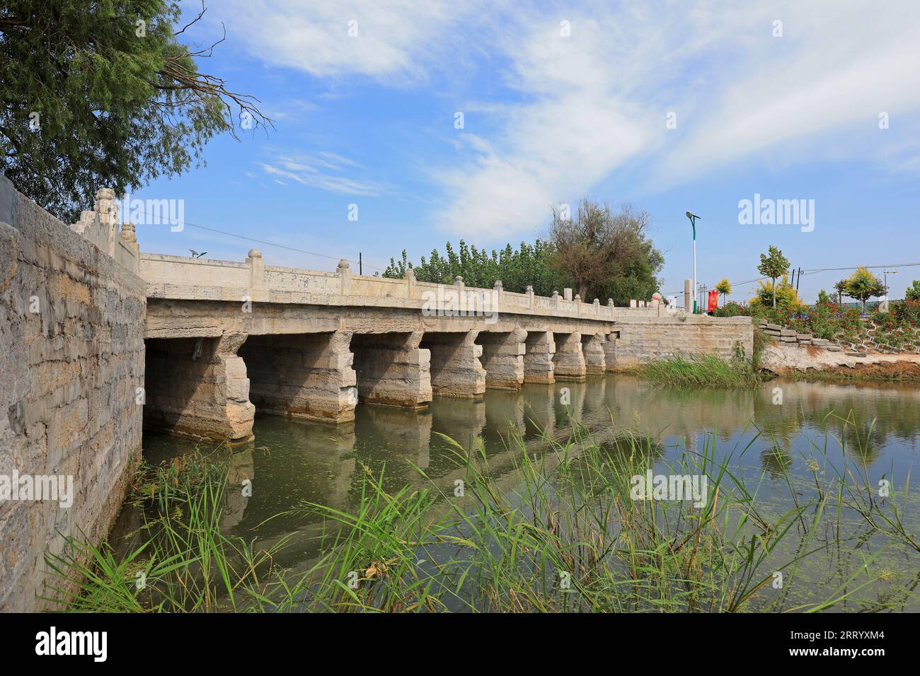 Scenery of Chinese traditional stone bridge architecture, North China ...