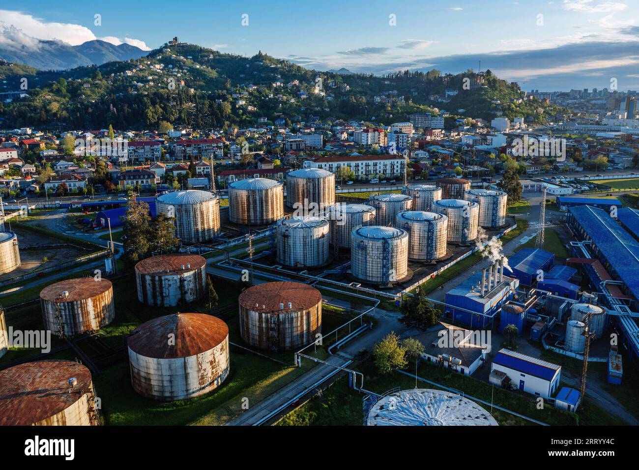 Storage tanks aerial hi-res stock photography and images - Alamy