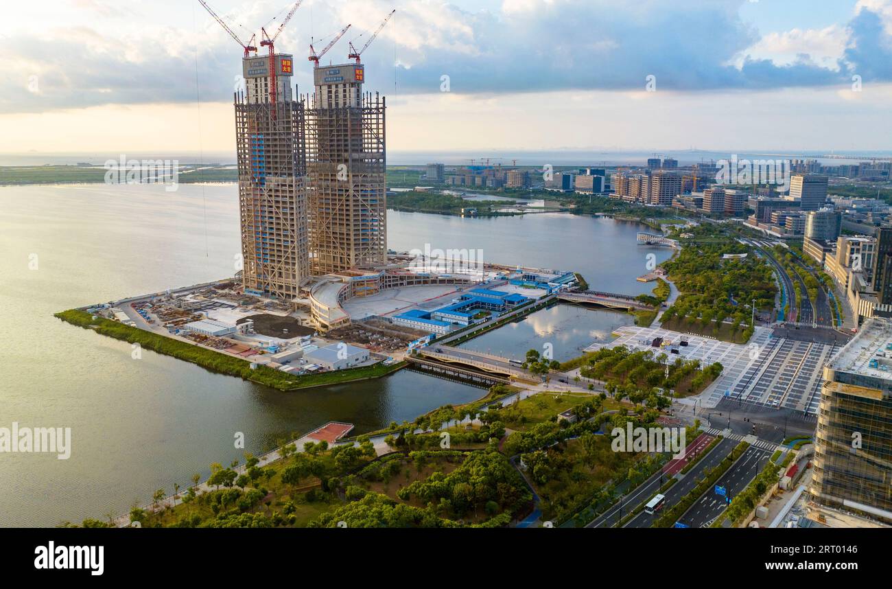 SHANGHAI, CHINA - SEPTEMBER 9, 2023 - A 195-meter-high twin tower ...